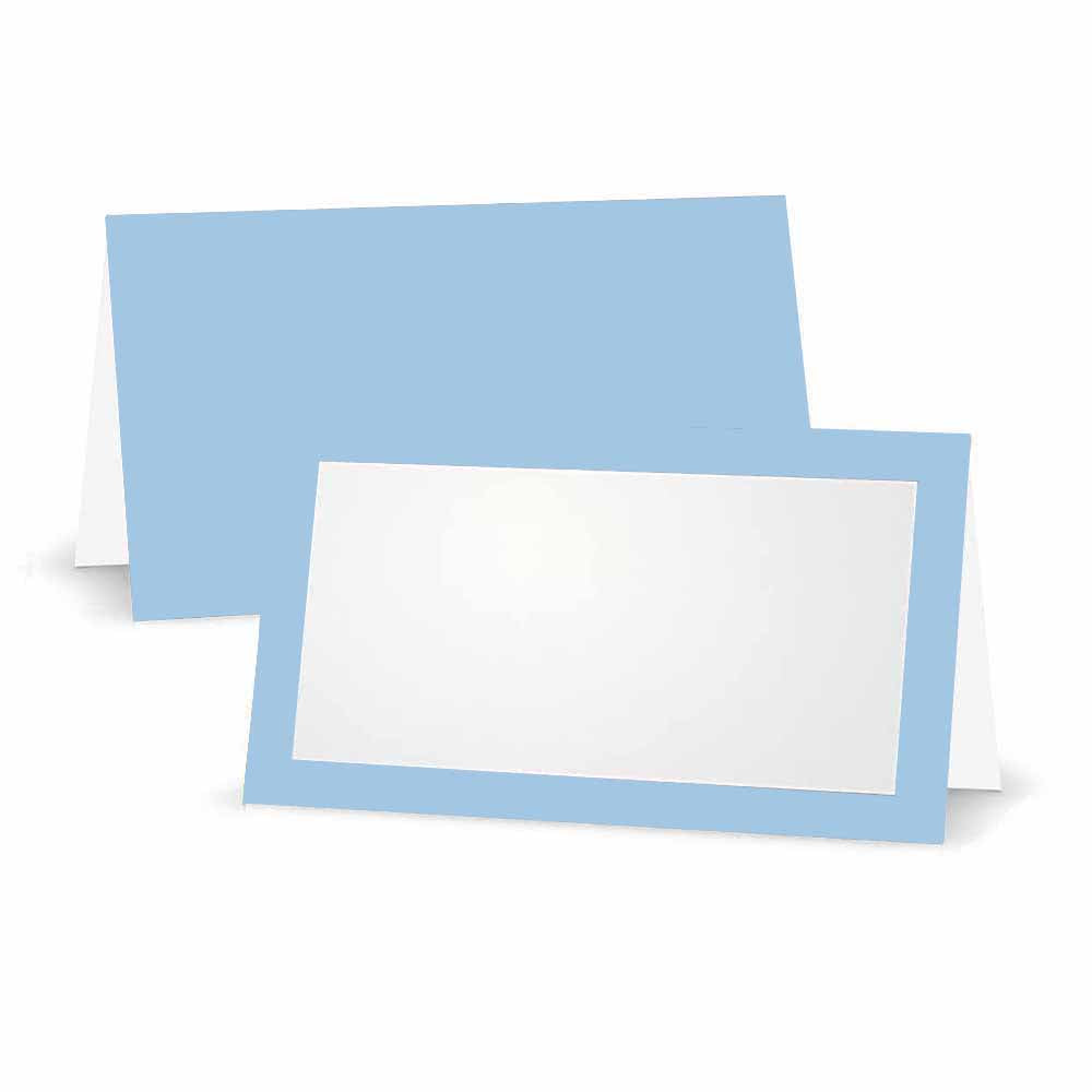 Baby Blue Place Cards - Tent Style – Stationery Creations