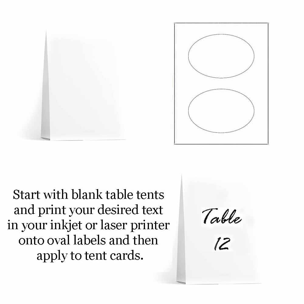 White Table Tent Cards – Stationery Creations
